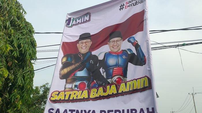 Baliho Unik Anies-Muhaimin di Cirebon, Berpakaian Satria Baja Hitam, Ternyata Ini Alasannya ...