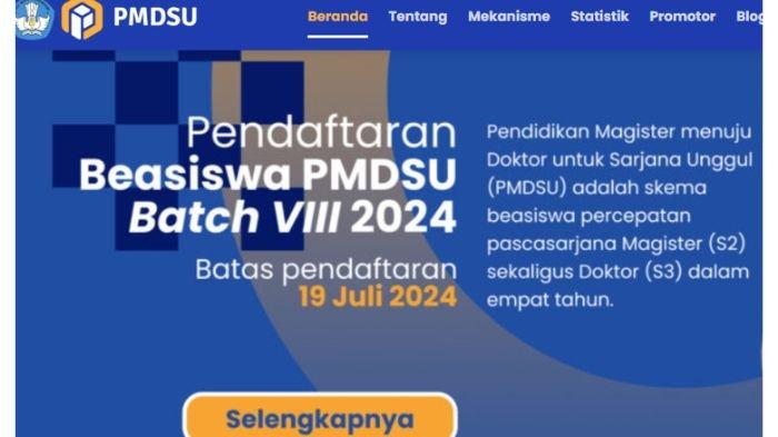 Syarat Daftar Beasiswa PMDSU 2024, Dibuka hingga 19 Juli, Bisa Kuliah S2-S3 Selama 4 Tahun Saja ...