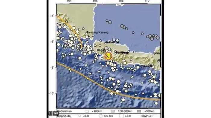 Baru Saja Terjadi Gempa di Sukabumi M 6,1, Guncangan Terasa di Bandung, Bogor, hingga Jakarta ...