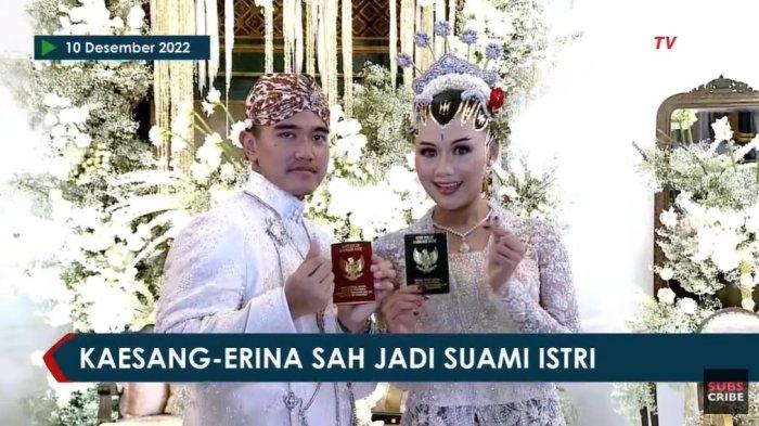 Sah! Kaesang Pangarep dan Erina Gudono Resmi Jadi Pasangan Suami Istri, Putra Jokowi Tertawa ...