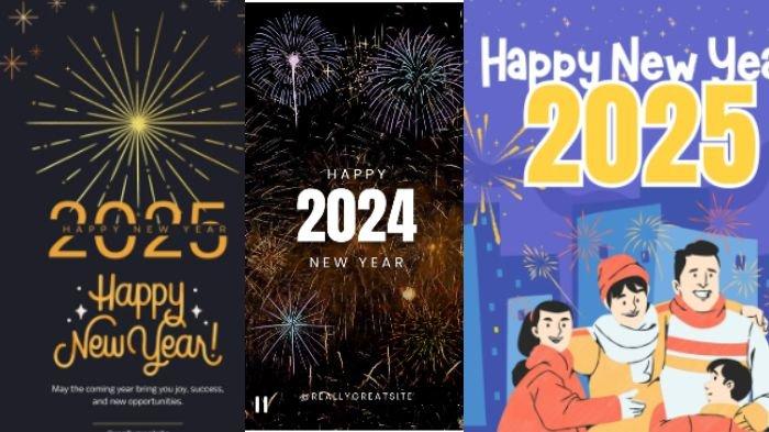 30 Poster Ucapan Selamat Tahun Baru 2025, Gratis Tinggal Download, Kirim di Grup WA dan Status ...