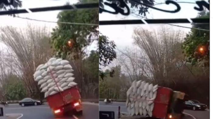 Viral Detik-detik Truk ODOL Oleng hingga Terguling saat Belok di ...