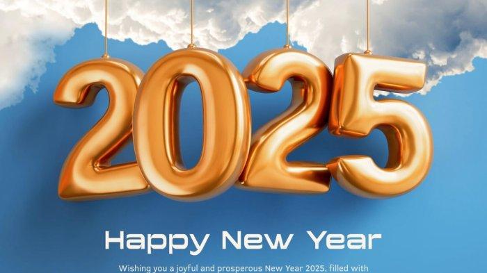 30 Poster Ucapan Selamat Tahun Baru 2025, Gratis Tinggal Download, Kirim di Grup WA dan Status ...