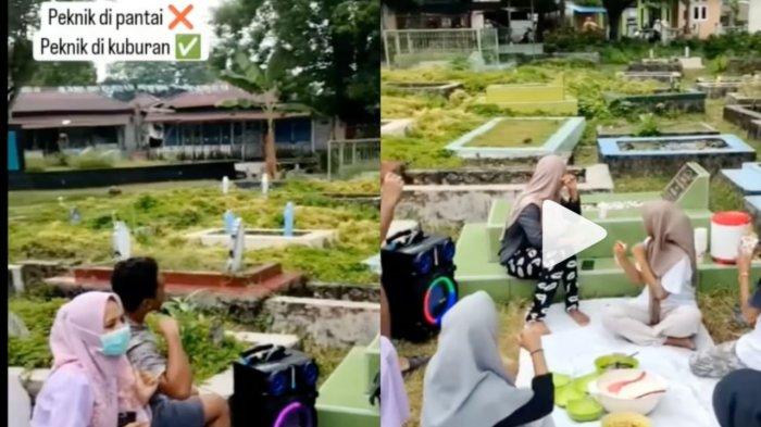 Viral, Aksi Warga Santai Piknik di Kuburan hingga Setel Musik Lalu Asyik Joget, Warganet Geram ...