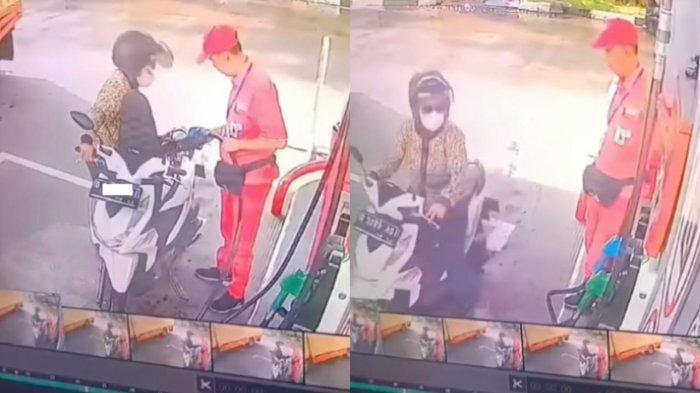 Viral, Emak-emak Kabur Setelah Isi BBM di SPBU Cimahi Tak Bayar Terekam CCTV, Gelagat Jadi ...