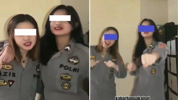 Viral Video 2 Wanita Joget Pakai Seragam Polisi Tanpa Celana, Papan Nama di Bajunya Disorot ...
