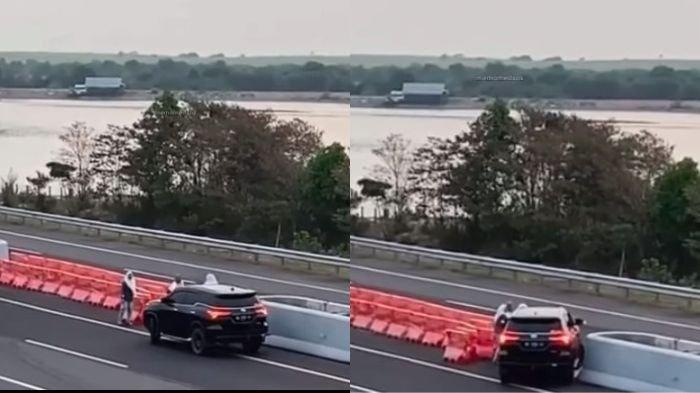Viral Video Fortuner Nekat Putar Balik di Jalan Tol, Sekelompok Emak-emak Pindahkan Pembatas ...