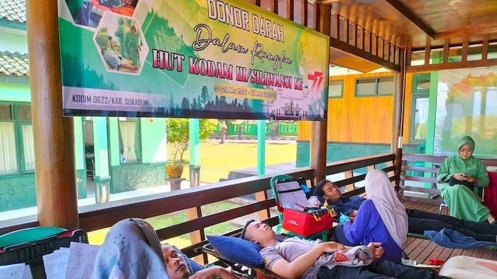 Semarak HUT Kodam III Siliwangi, TNI di Sukabumi Donorkan Darah - Tribunjabar.id