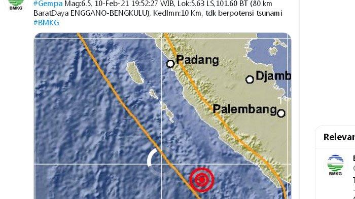 BARU SAJA Gempa Bumi Guncang Enggano Bengkulu, Kedalaman 10 KM tapi Tak Berpotensi Tsunami ...