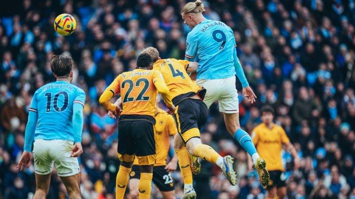 Gool Lagi, Erling Haaland Hattrick di Laga Manchester City vs Wolves ...