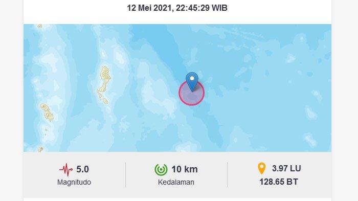 Dini Hari Tadi Gempa 5,4 Skala Magnitudo Guncang Maluku, Kekuatannya Sepersepuluh Bom Atom ...