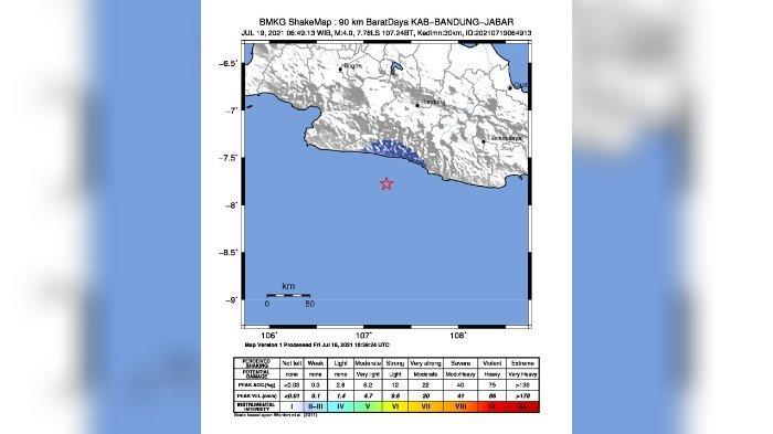 Baru Saja Gempa Guncang Bandung, Garut dan Cianjur Selatan Pagi Ini, Berikut Penjelasan BMKG ...