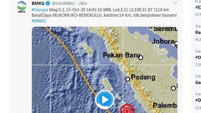Baru Saja Terjadi, Gempa Bumi Melanda Mukomuko Bengkulu, Lebih Besar dari Gempa Aceh Siang Tadi ...