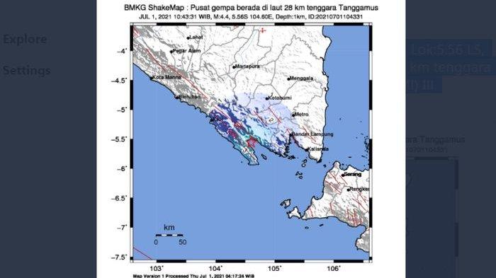 Hingga Siang Ini, Gempa Bumi 3 Kali Landa Tanggamus Lampung, BMKG ...