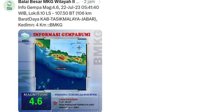 Belum Ada Laporan Kerusakan dan Korban Jiwa Akibat Gempa Bumi 4,6 M di Tasikmalaya Selatan ...