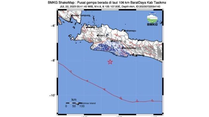 Gempa Bumi Magnitudo 4 6 Guncang Kabupaten Tasikmalaya Pagi Ini Terasa