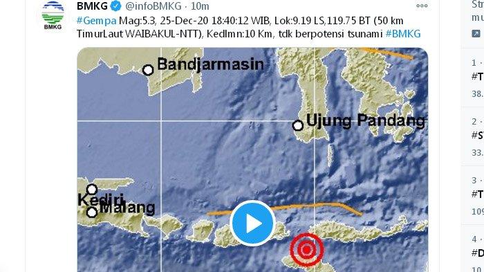 Gempa Baru Saja Landa Waibakul NTT, Ini Daerah yang Rasakan Guncangan ... Gempa Baru Saja Landa Waibakul NTT, Ini Daerah yang Rasakan Guncangan ...