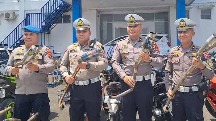 Satlantas Polres Sukabumi Kota Razia Puluhan Sepeda Motor Berknalpot Brong - Tribunjabar.id
