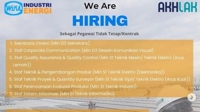 Lowongan Kerja BUMN Terbaru Bidang Kontruksi di PT Wijaya Karya untuk Lulusan D3/S1, Daftar di ...