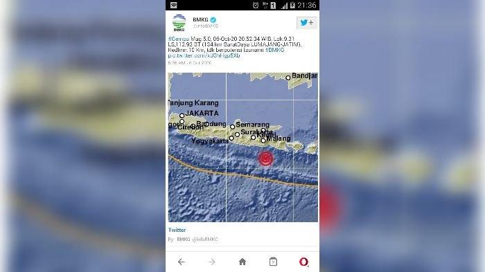 Baru Saja Terjadi, Gempa Bumi Melanda Lumajang Jawa Timur, Ini Kata BMKG - Tribunjabar.id