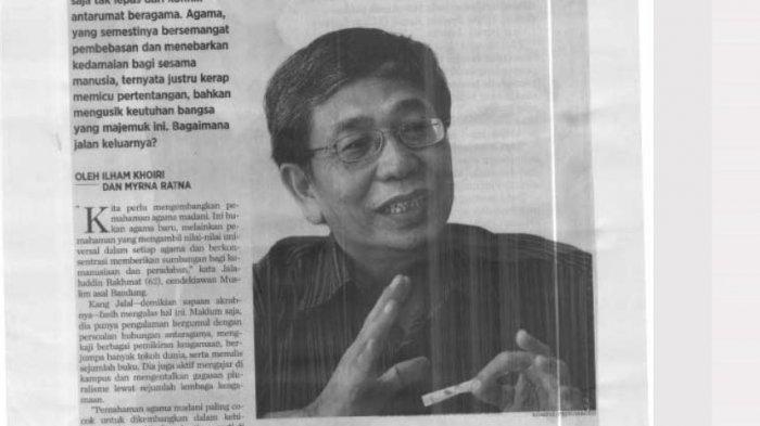 Jalaluddin Rakhmat Meninggal Dunia, PDIP Berduka, Ketua PDIP Jabar ...