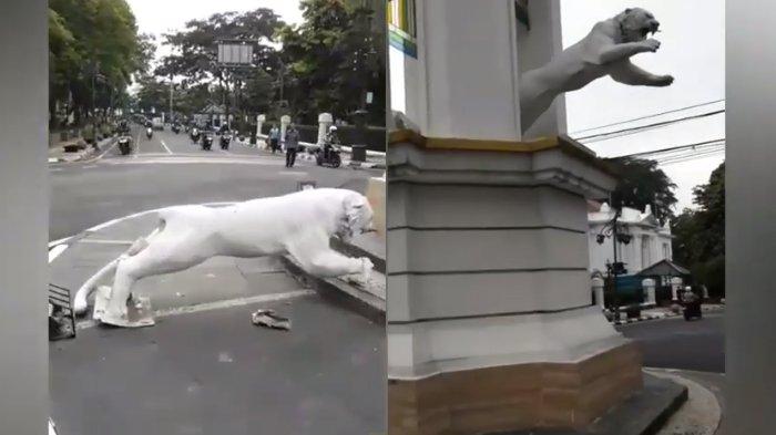 Viral, Patung Maung Bandung di Braga Jatuh, Terdengar Suara Keras Malam ...