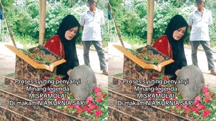 Viral Penyanyi Minang Misramolai Syuting Video Klip di Makam Nia Kurnia Sari, Tuai Kontroversi ...