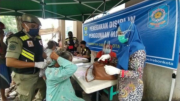 Puluhan Orang Terjaring Razia Masker di Jalan Benteng Kota Cirebon - Tribunjabar.id