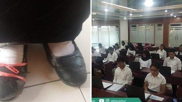 Kenakan Sepatu Butut Bertalikan Tali Rafia, Peserta Ujian Masuk STAN ...