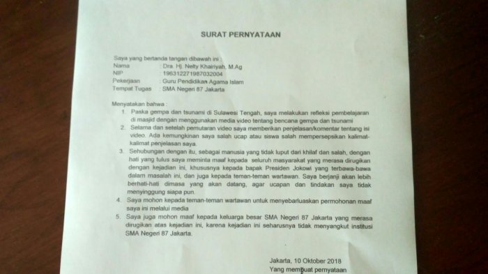Guru SMA 87 Jakarta yang Mendoktrin Siswanya Kini Shock, Kasek: Murid ...