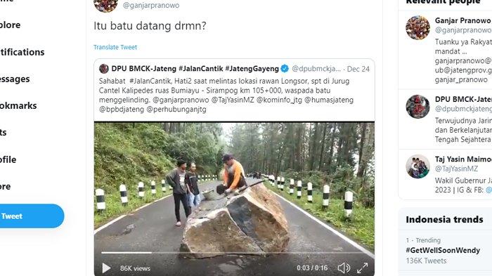 Viral Video Batu Raksasa di Tengah Jalan yang Rawan Longsor, Ini ...