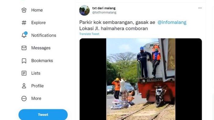 VIRAL Terekam Kamera, Parkir Sembarangan di Rel, Sepeda Motor di Malang ...