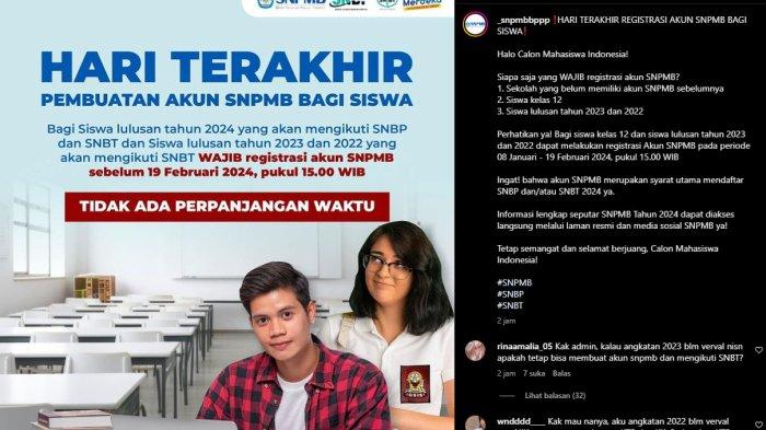 Hari Terakhir Registrasi dan Simpan Permanen Akun SNPMB 2024, Segera Daftar Sebelum Pukul 15.00 ...