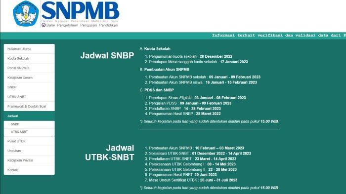Cara Cek Kuota Sekolah dan Jadwal SNBP 2023, Ini Link untuk Melihatnya - Tribunjakarta.com