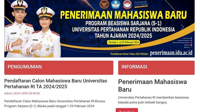 Syarat Minimal Nilai Rapor untuk Daftar di Unhan, Pendaftaran Dibuka Sampai 29 Februari 2024 ...