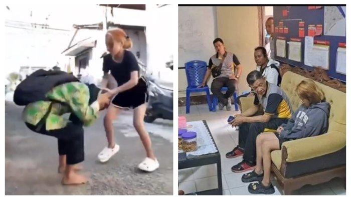 ABG Pirang yang Aniaya 2 Temannya Secara Membabi Buta, Nunduk Lesu di Kantor Polisi ...