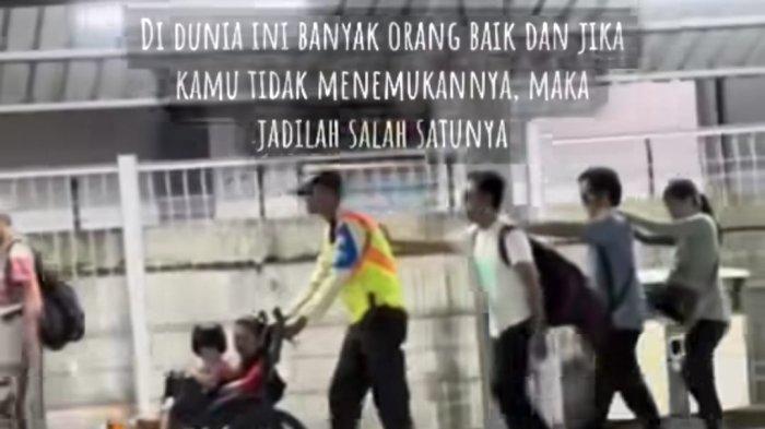 Bikin Haru! Satpam KAI Bantu 3 Penumpang Tuna Netra Sembari Dorong Kursi Roda di Stasiun Bojong ...