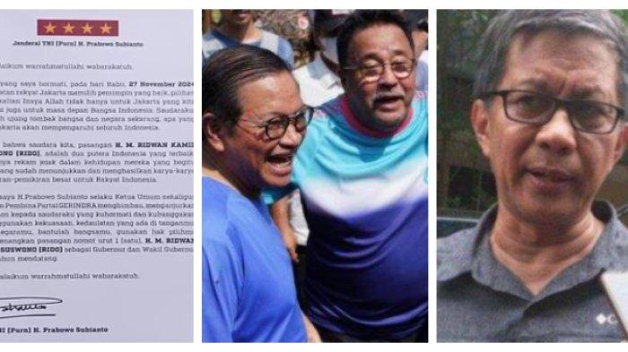 Muncul Surat Ajakan Prabowo Pilih RIDO, Rocky Gerung Nilai Tak Ngaruh: Pramono-Rano Terus Nanjak ...