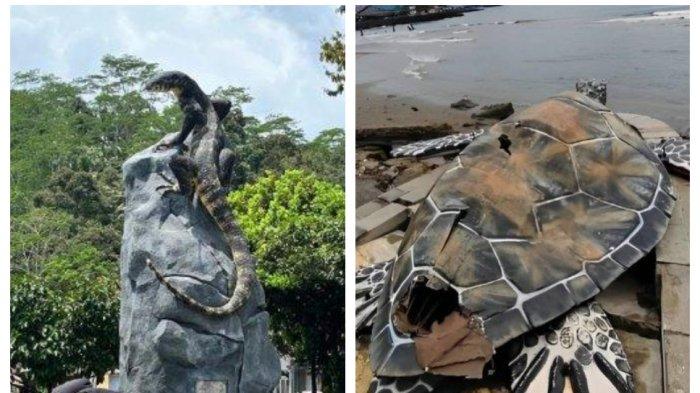 Patung Biawak di Wonosobo Tuai Sorotan, Netizen Bandingkan Patung Penyu Sukabumi Rp 15 M ...
