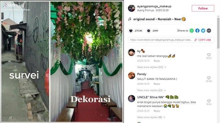 Kisah di Balik Resepsi Pernikahan di Gang Sempit Kawasan Bekasi Disulap Dekorasi Bernuansa ...