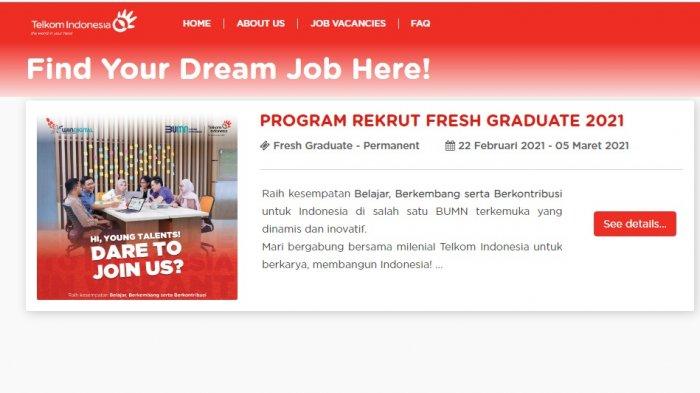 Lowongan Kerja Bagi Fresh Graduate di PT Telkom Indonesia Dibuka Sampai 5 Maret - Tribunjakarta.com