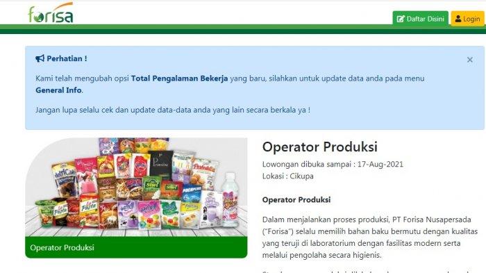 Lowongan Kerja Forisa Bulan Agustus untuk Lulusan SMA/SMK, Cek Syarat ...