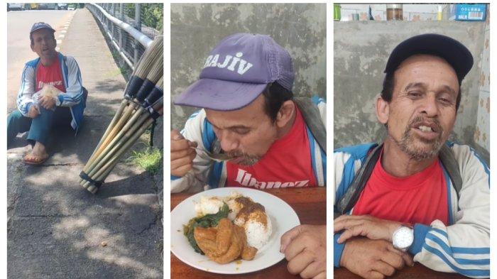 Terkulai Lemas di Trotoar, Senyum Penjual Sapu Saat Diajak Makan dan ...