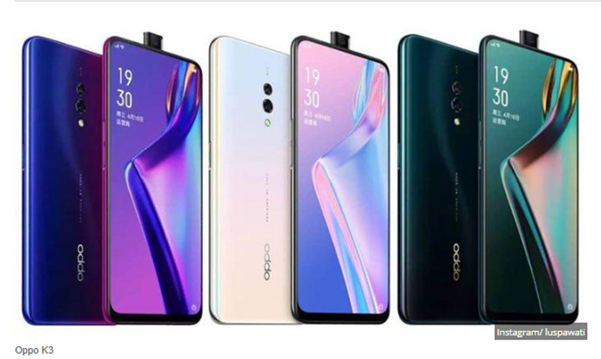 Rilis 8 Agustus 2019, Ini Spesifikasi Oppo K3: Ada Tiga Varian Warna ...