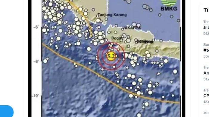 Gempa Bermagnitudo 5,2 Guncang Banten Jabar Kamis Dini Hari - Tribunjambi.com