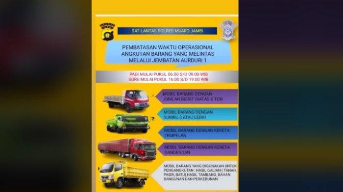 Pembatasan Mobil Barang di Jembatan Aurduri I Lintas Timur Jambi, Ini ...