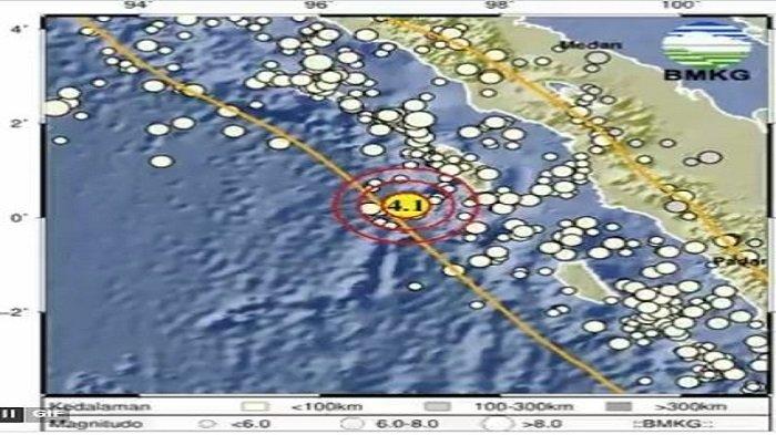 Gempa Hari Ini Selasa 30 Januari 2024 di Sumut, BMKG: 96 Km Barat Daya Nias Barat - Tribunjambi.com