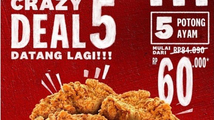Promo KFC di Hari Raya Idul Adha 2021, Crazy Deal 5 Potong Ayam Goreng ...