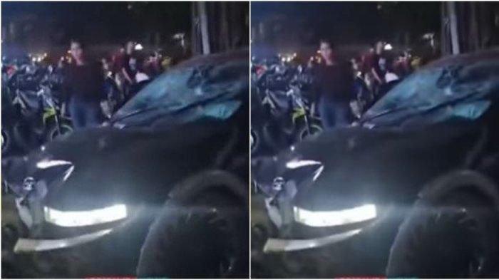 Viral Diduga Pengemudi Mabuk, Mobil Listrik Hilang Kendali, Tabrak 22 Motor dan Gerobak di ...