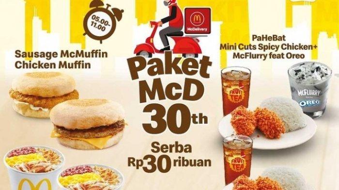 Promo McDonald Paket McD 30 Tahun, Beragam Menu Dengan Harga Serba Rp30 ...
